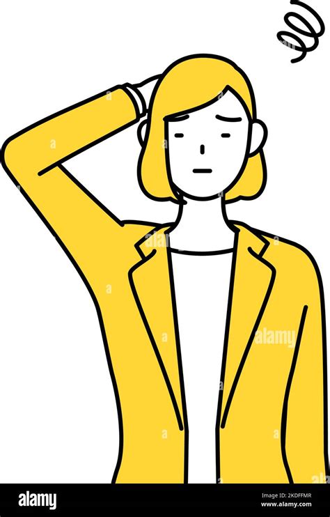Simple Line Drawing Illustration Of A Businesswoman In A Suit