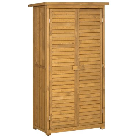 Wooden Garden Storage Shed Compact Utility Sentry Unit 3 Tier Shelves