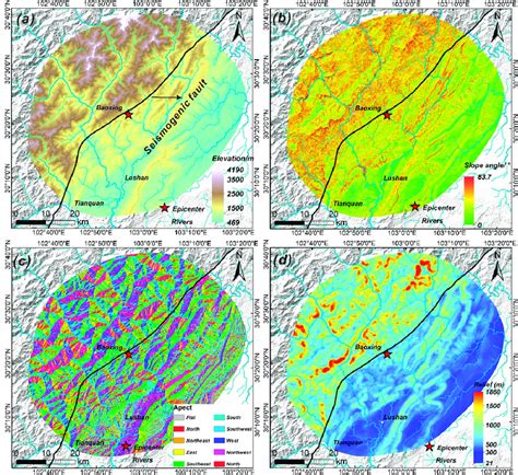 Spatial Distribution Of Topographic Factors A Elevation B Slope Download Scientific