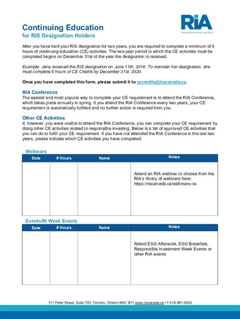 Fillable Online Ce Form For Ris Fax Email Print Pdffiller