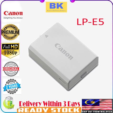 Canon Lp E5 Rechargeable Lithium Ion Battery Pack Shopee Malaysia