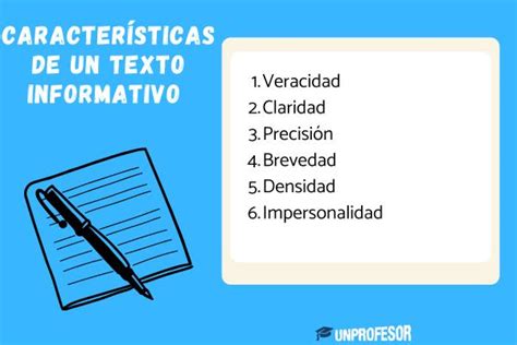 6 características de un texto INFORMATIVO