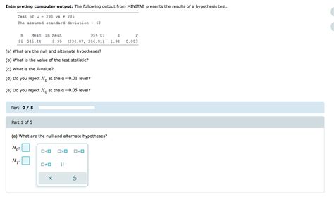 Solved Interpreting Computer Output The Following Output
