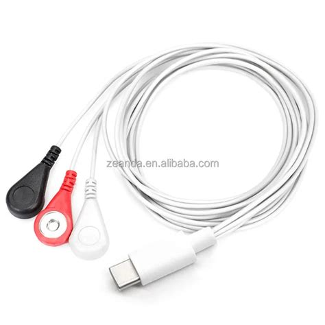 Ecg Electrode Button Ecg Cable Type C Male To 40mm Electrode Female
