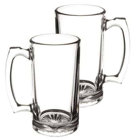 Glass Mugs With Handle 26oz Large Beer Glasses For Freezer Beer Cups Drinking Glasses Set Of