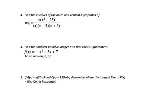 Solved Find The X Values Of The Holes And Vertical Chegg Com