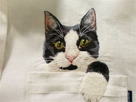 Hiroko Kubota 猫のキルト 刺繍 図案 刺繡柄