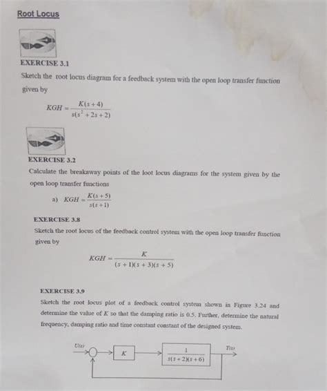 Solved Root Locus Exercise 31 Sketch The Root Locus Diagram