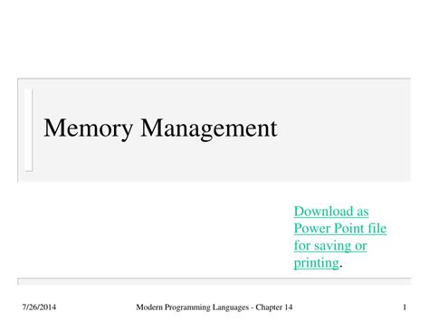 Ppt Memory Management Powerpoint Presentation Free Download Id 2400530
