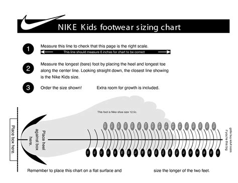 Printable Shoe Size Chart Youth