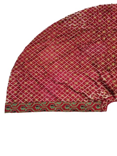 Antique Phulkari Cape Rare Mahroon Silk Embroidery Ca Gem