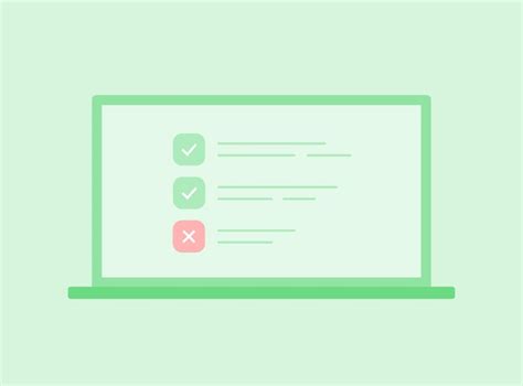 Ноутбук с контрольным списком формы онлайн викторины на экране выбор и опрос иллюстрация