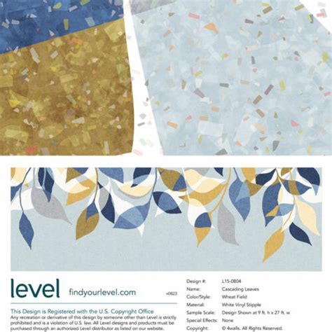 Cascading Leaves Wheat Field Level Wallcoverings