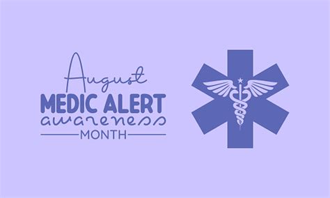 Medic Alert 인식 월 서예 배너 디자인은 고립 된 배경에 있습니다 스크립트 레터링 배너 포스터 카드 개념 아이디어 건강