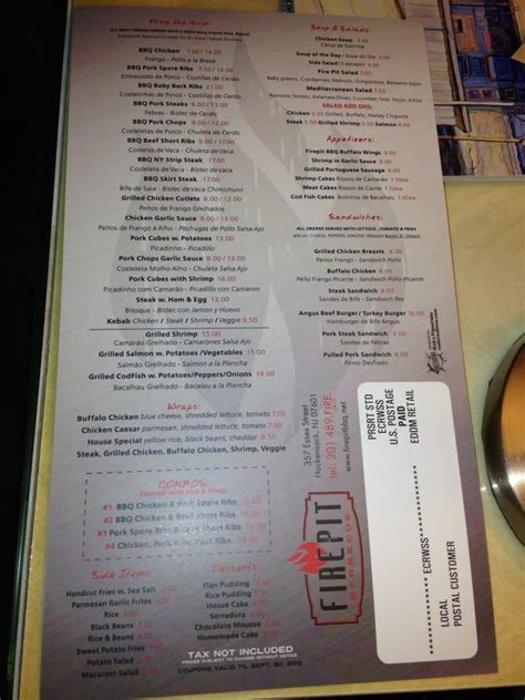 Menu At Fire Pit Bbq Hackensack