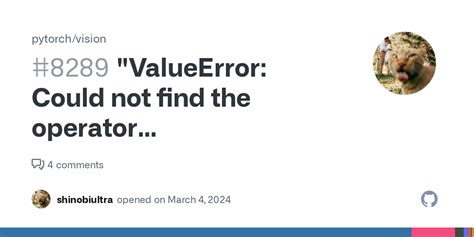 ValueError Could Not Find The Operator Torchvision Nms Upon Importing Torchvision Issue