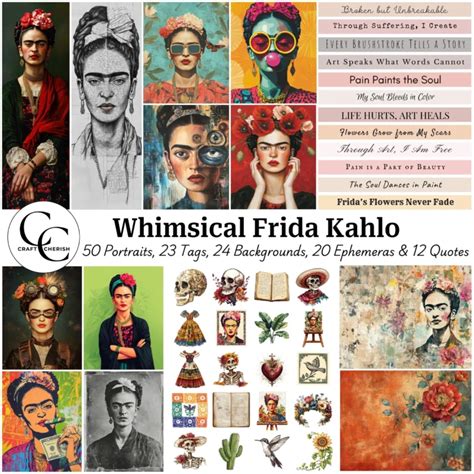 Frida Kahlo Digital Portrait Craft And Cherish