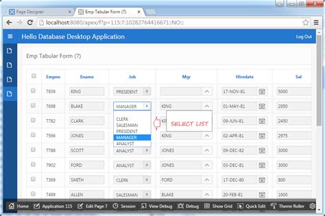 Le Tutoriel De Oracle APEX Tabular Form Devstory Net