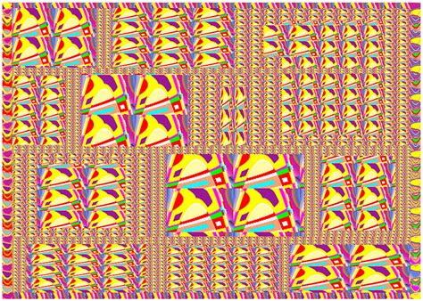 Abstract Assymatrical Exploed View Golden Pixels Elevation From Small