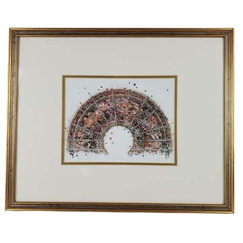 William Gatewood Summer Fan Gold Foil Lithograph Serigraph 21x17 Matted