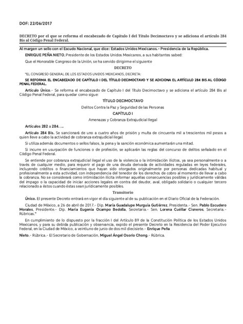 Dof Diario Oficial De La Federación Pdf México Los Estados Unidos