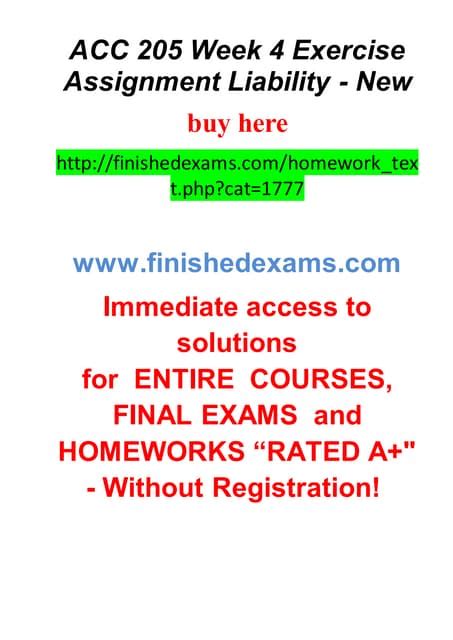 acc 205 week 4 exercise assignment liability new docx business