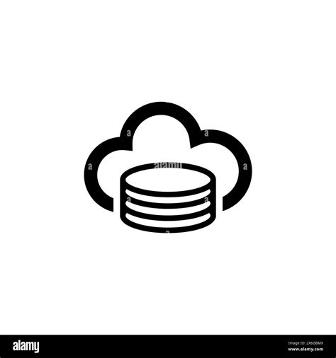 Cloud Computing Database Computing Server Flat Vector Icon Simple