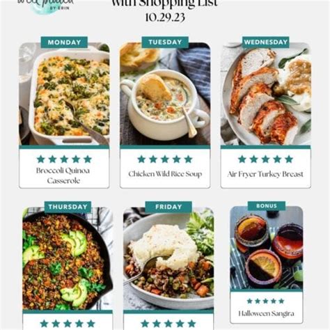 Low Carb Weekly Meal Plan