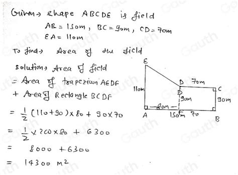 Solved Work Out The Area Of The Shape The Shape ABCDE Is The Plan Of