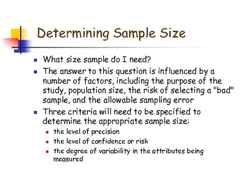 N Determining Sample Size Determining Sample Size