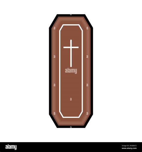 Halloween Wood Color Coffin Design On A White Background Coffin With