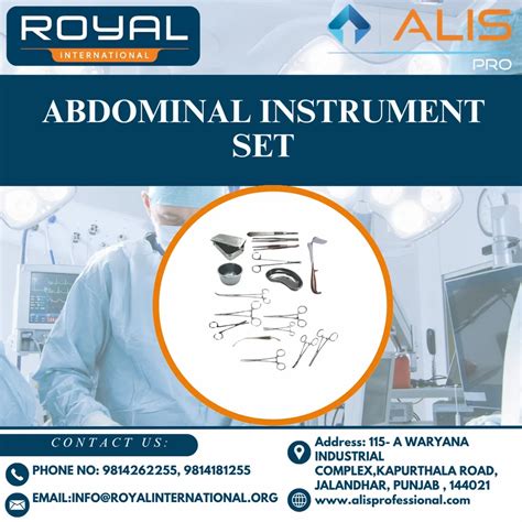 Stainless Steel Abdominal Instrument Set Sizedimension 68