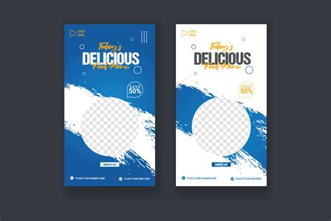 Food Social Media Story Post Template Design Suitable For Social Media Post Restaurant And