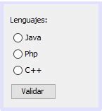 Validar JRadioButton en Java NetBeans Botones de opción