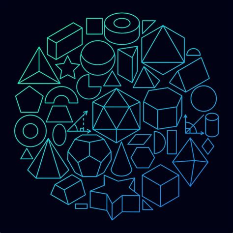 Premium Vector Geometric Forms Icon Circle Concept