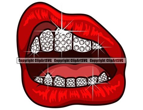 Sexy Lips Diamond Teeth Bling Shining Mouth Grill Gangster Rap Etsy