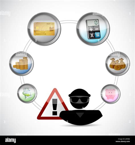 Hacker Financial Warning Concept Illustration Design Isolated Over