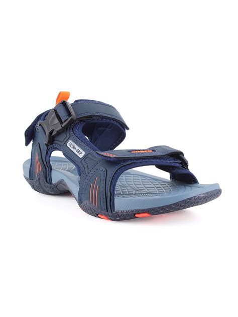 Buy Sparx Men Navy Blue And Neon Orange Solid Sports Sandals Sandals