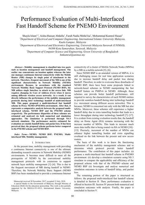 Pdf Performance Evaluation Of Multi Interfaced Fast Handoff Scheme For Pnemo Environment