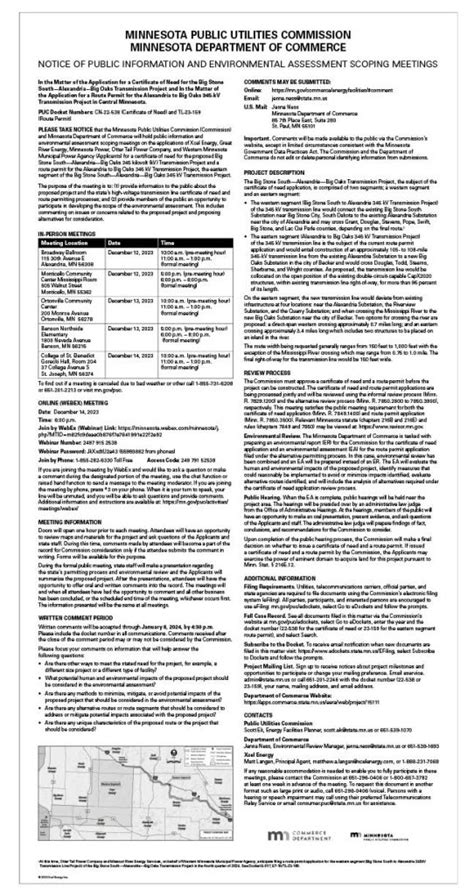 Minnesota Public Utilities Commission Minnesota Department Of Commerce