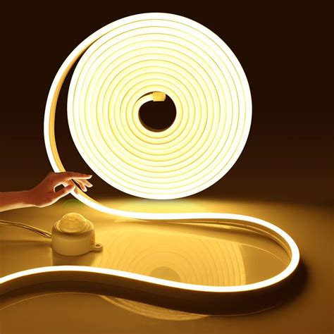 Aimengte Ruban Led Néon 24v Lumière Au Néon Led Cob Avec Détecteur De