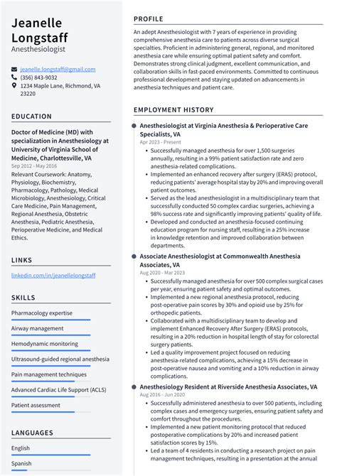Anesthesiologist Cover Letter Samples And Templates