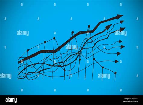 Data Analysis Doodle Against Blue Background With Vignette Stock Photo