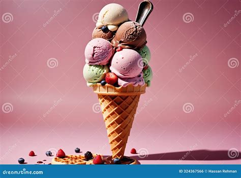 Cartoon Character Ice Cream In Cone Stock Illustration Illustration