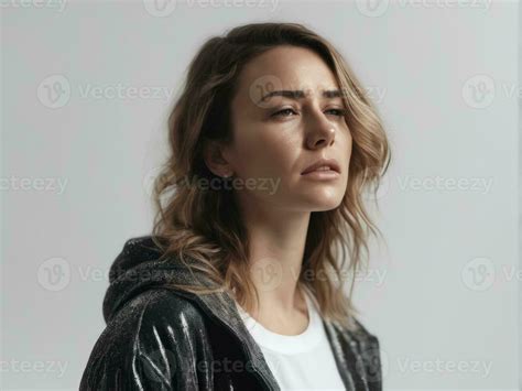 Sad Desperate Grieving Crying Woman With Tears Eyes Ai Generated