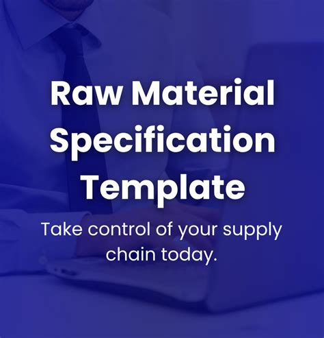 Raw Material Specification Template Food Industry Hub