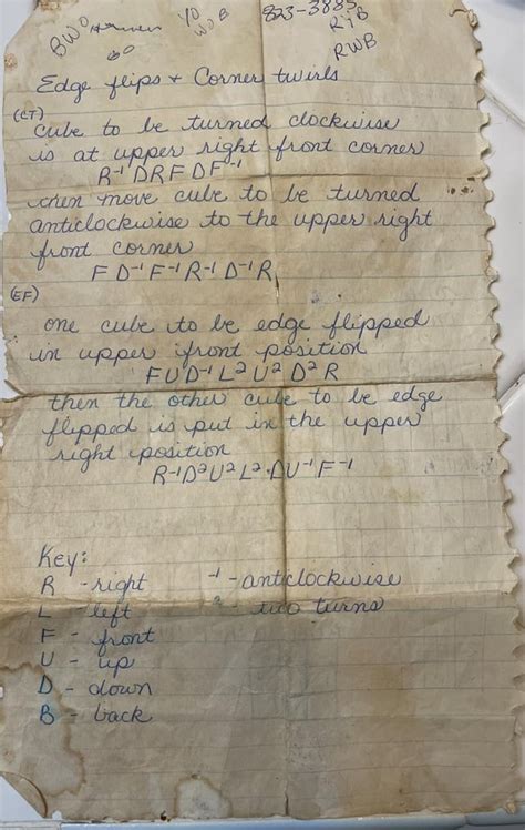 Old Cube Notes From 1975 Rrubikscubes
