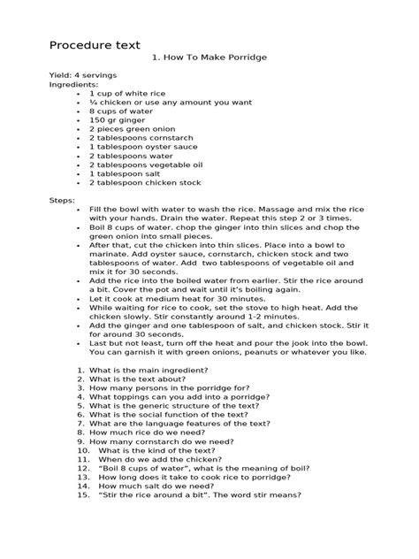 Procedure Text Pdf