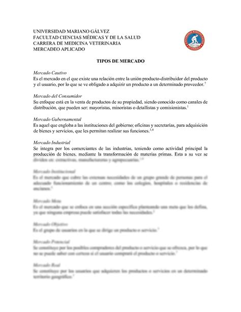 SOLUTION Tipos De Mercado Studypool