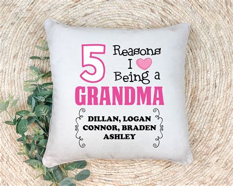 Personalized Grandma Pillow Reasons I Love Being A Grandma Etsy